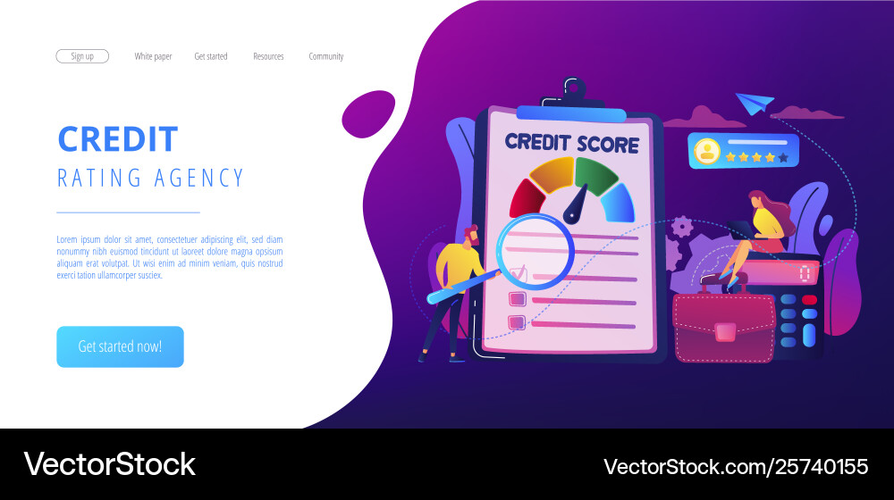 Credit Risk Assessment Landing Page Royalty Free Vector