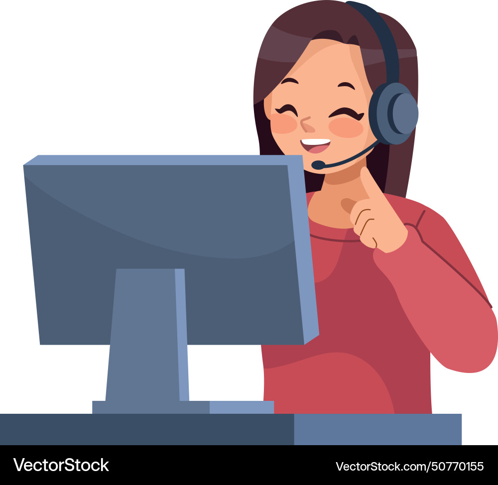 Customer support call center Royalty Free Vector Image