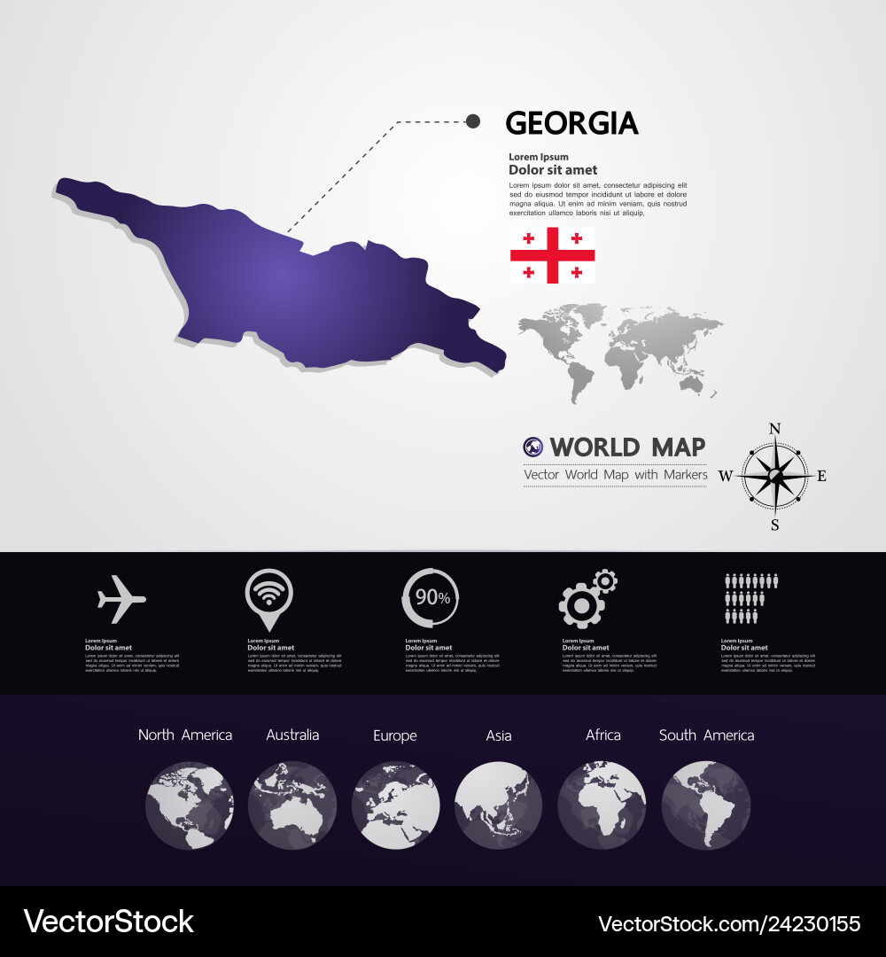 Georgia map Royalty Free Vector Image - VectorStock