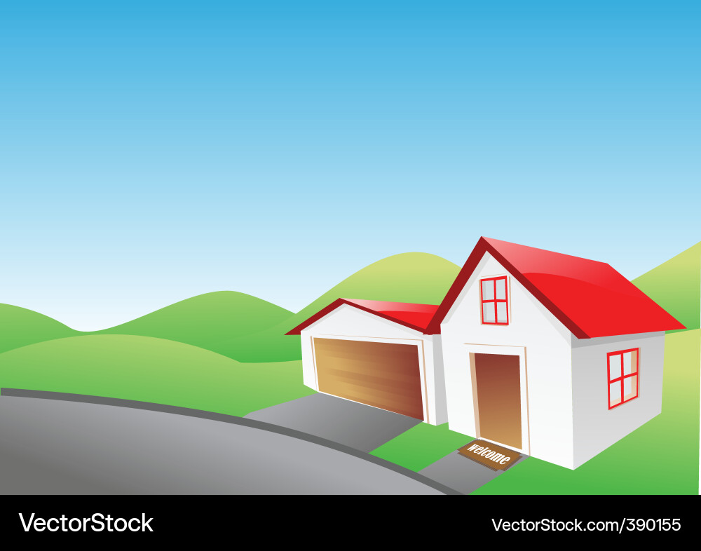 House and garage Royalty Free Vector Image - VectorStock