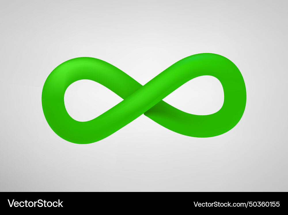 Infinity green sign 3d Royalty Free Vector Image