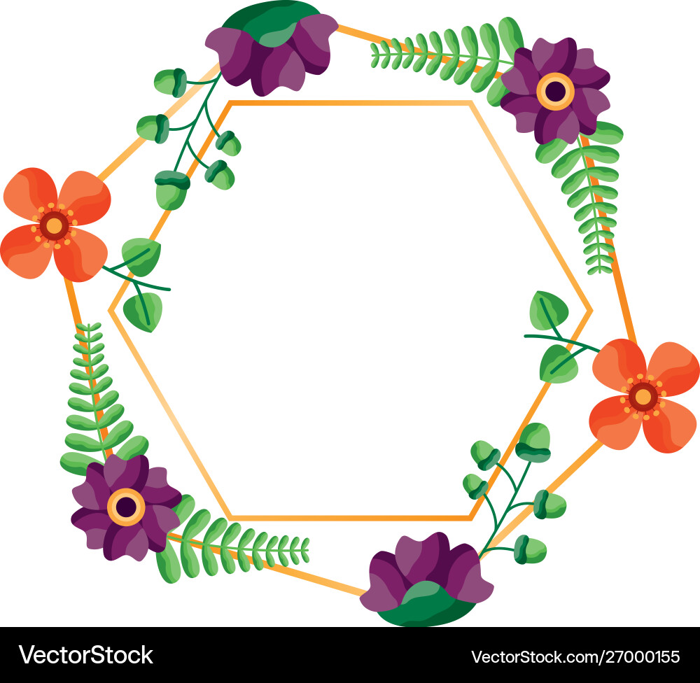 Isolated flowers round design Royalty Free Vector Image