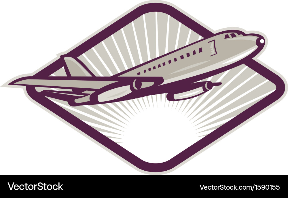 Jumbo jet airliner taking off Royalty Free Vector Image