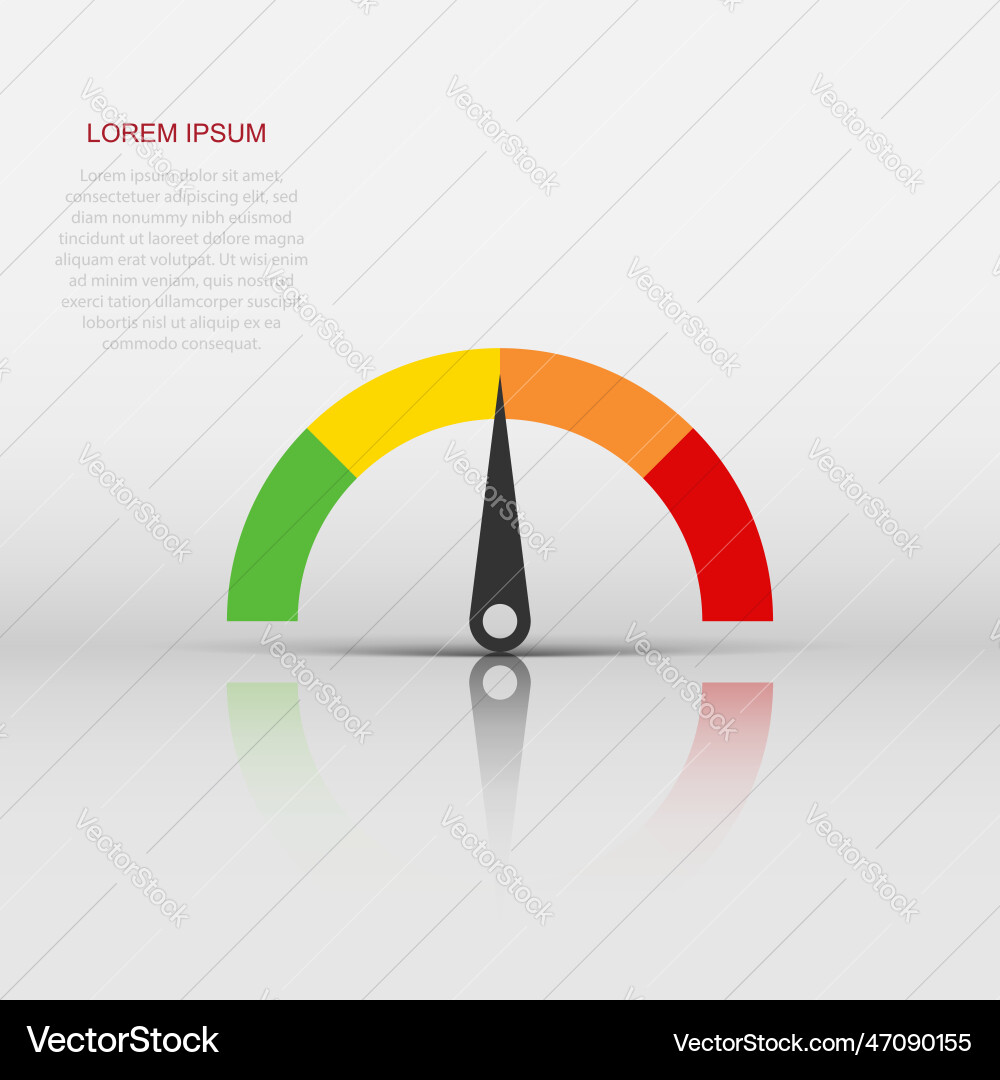 Meter dashboard icon in flat style credit score Vector Image