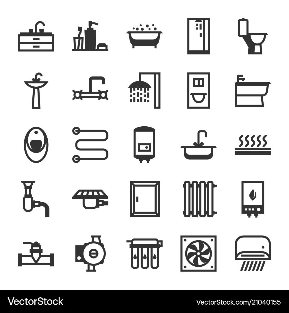 Plumbing icon set Royalty Free Vector Image - VectorStock