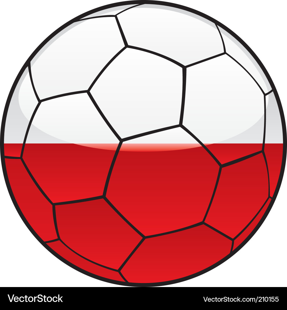 Poland flag on soccer ball Royalty Free Vector Image