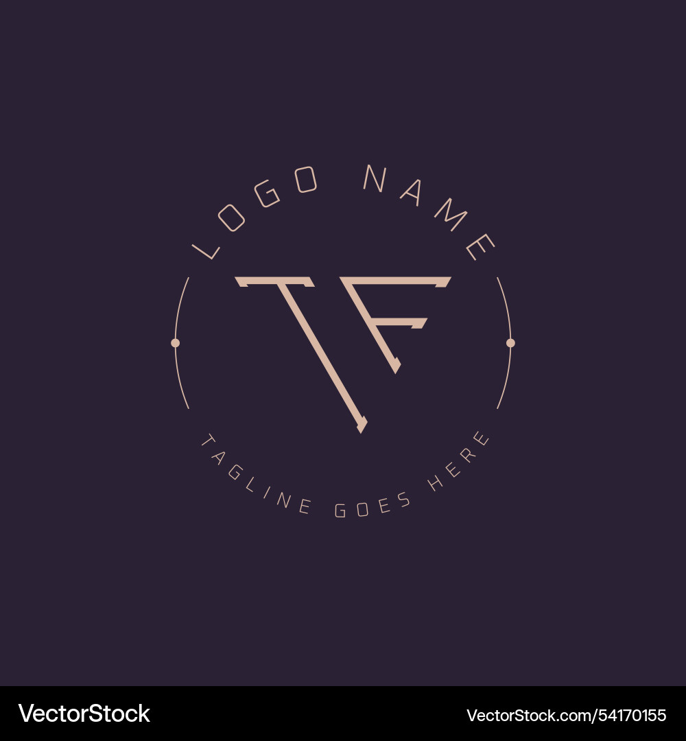 Professional tf logo modern minimal letter Vector Image
