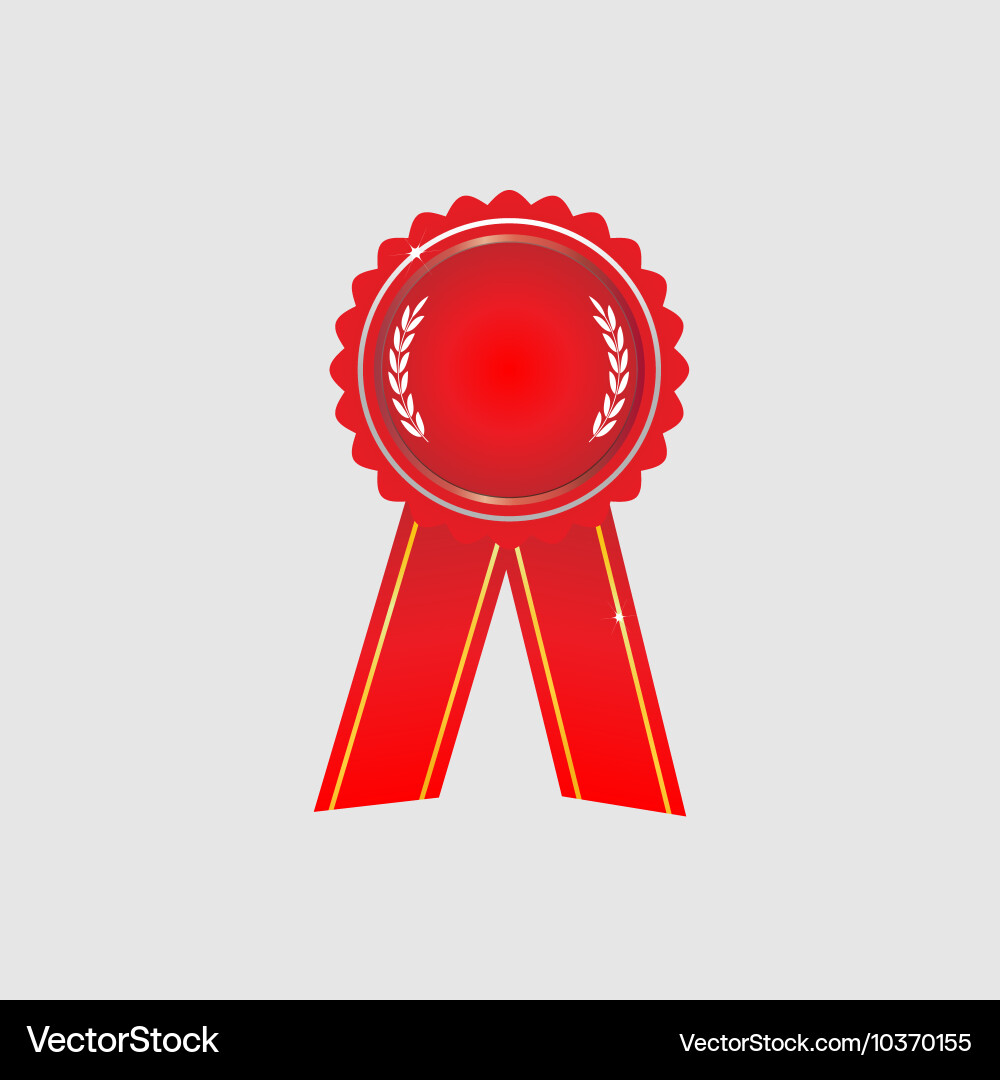 Ribbon award icon red Royalty Free Vector Image