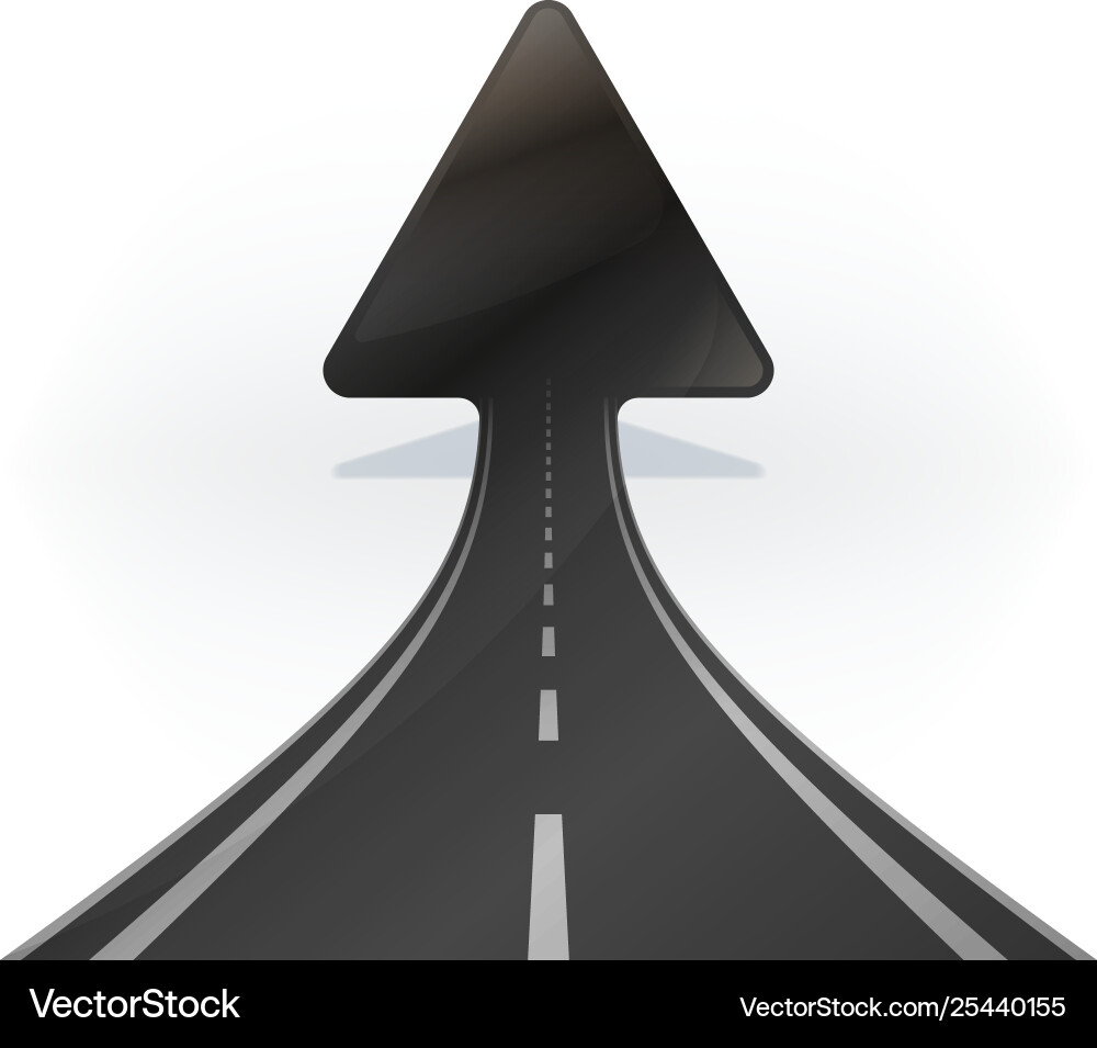 Rising arrow shaped way Royalty Free Vector Image