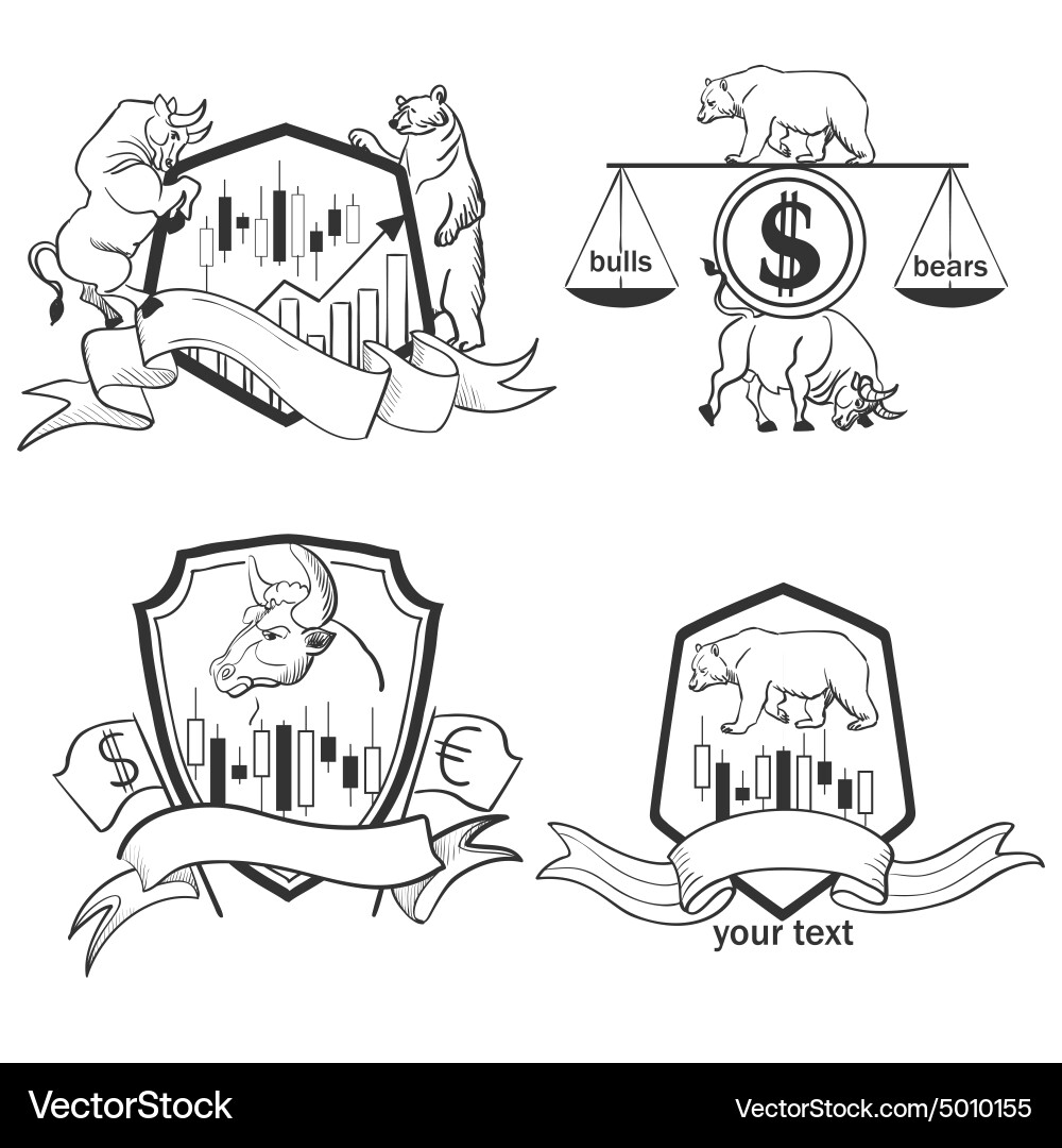 Set of finance forex labels logo emblems Vector Image