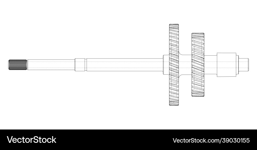 Shaft with gear wheel Royalty Free Vector Image