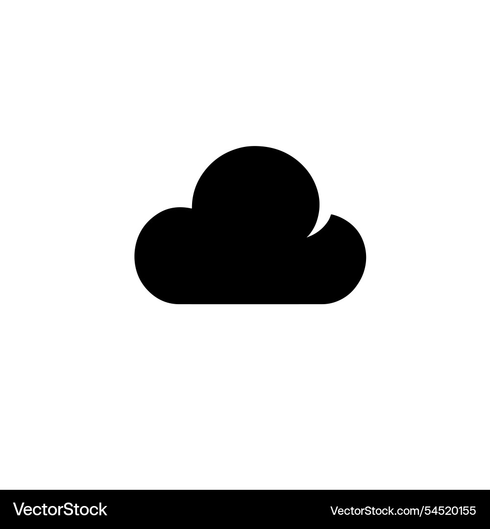 Simple black cloud icon Royalty Free Vector Image