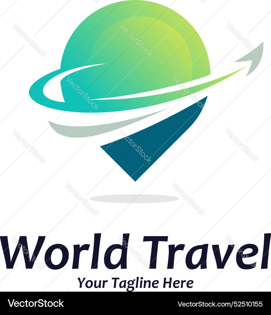 World travel logo design concept Royalty Free Vector Image