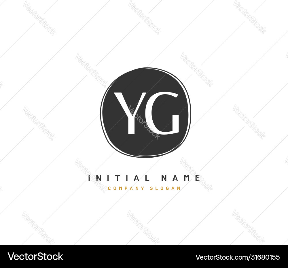 Y g yg beauty initial logo handwriting – Royalty-Free Vector | VectorStock