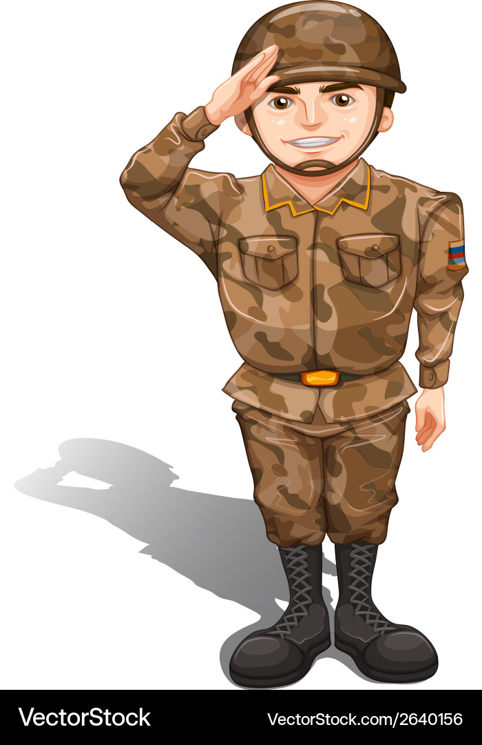 A soldier demonstrating hand salute Royalty Free Vector