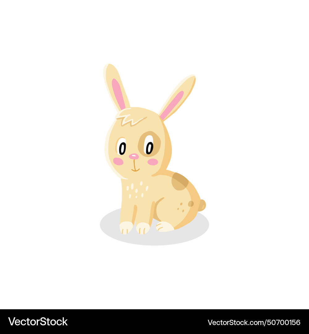 Adorable yellow bunny sitting quietly on a white Vector Image