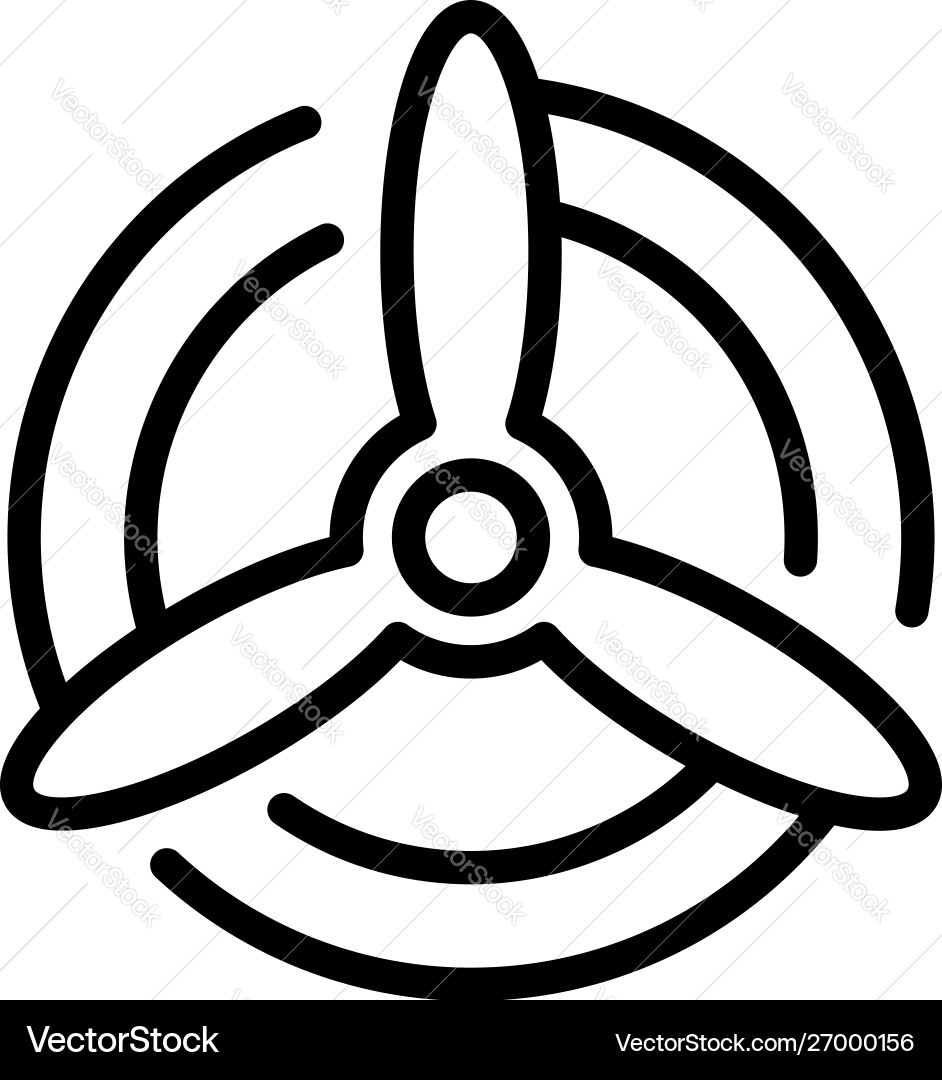 Airplane propeller icon outline style Royalty Free Vector