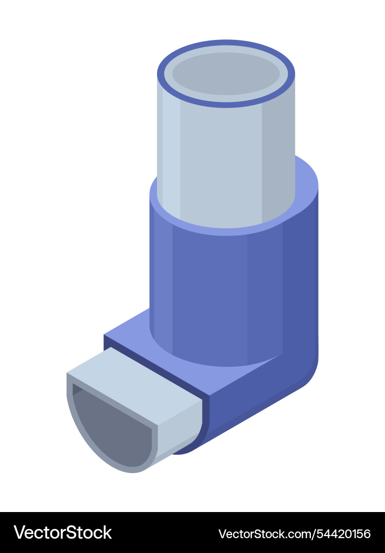 Asthma inhale isometric spray realistic Royalty Free Vector