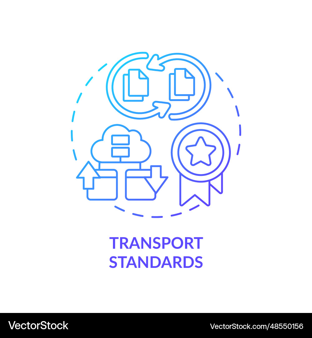 Blue linear gradient icon transport standards Vector Image