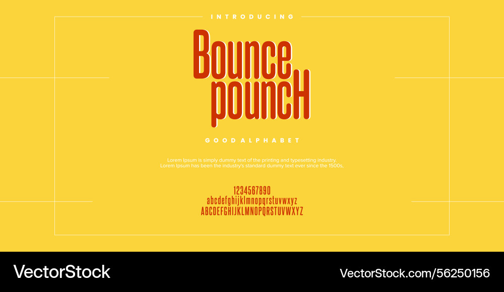 Bounce pounch future bold alphabet font Royalty Free Vector