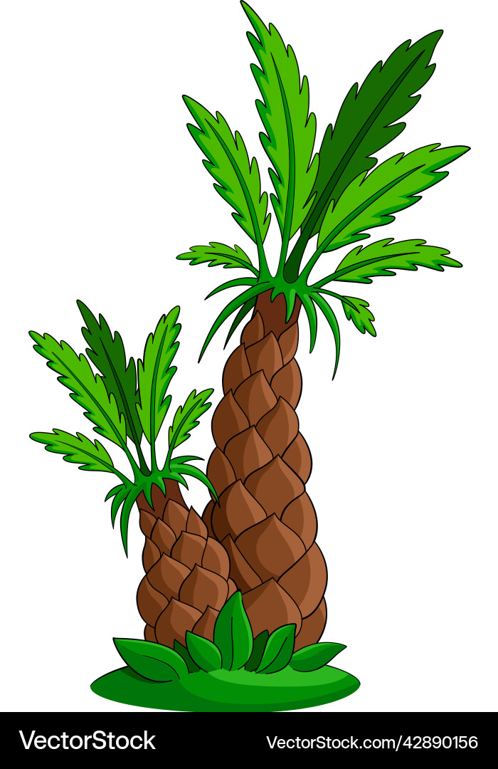Cartoon palm icon exotic tropical green tree Vector Image