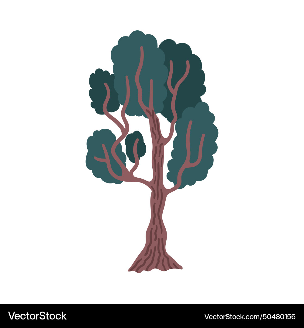 Cartoon summer green tree isolated on a white Vector Image