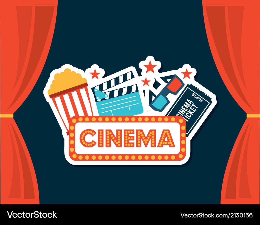 Cinema design over blue background Royalty Free Vector Image