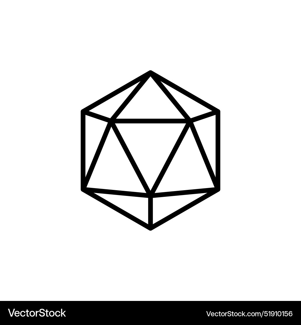 Dice d20 icon set gaming die for board games Vector Image