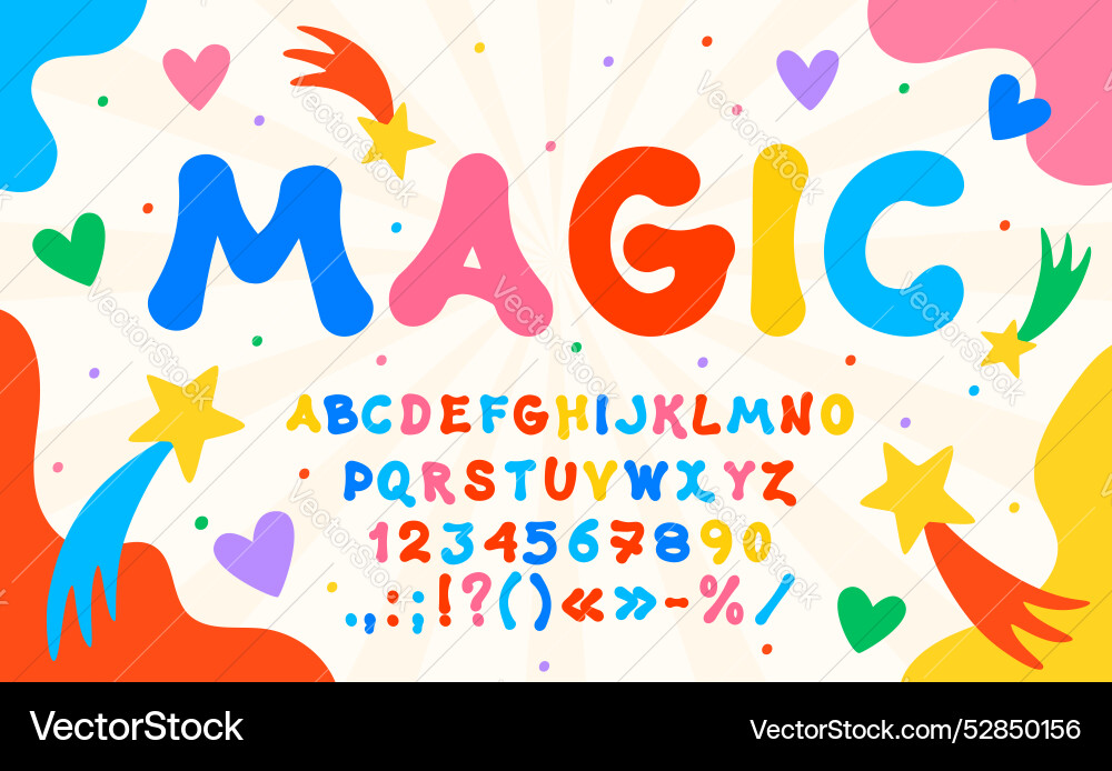 Funky font funny cute type child game typeface Vector Image