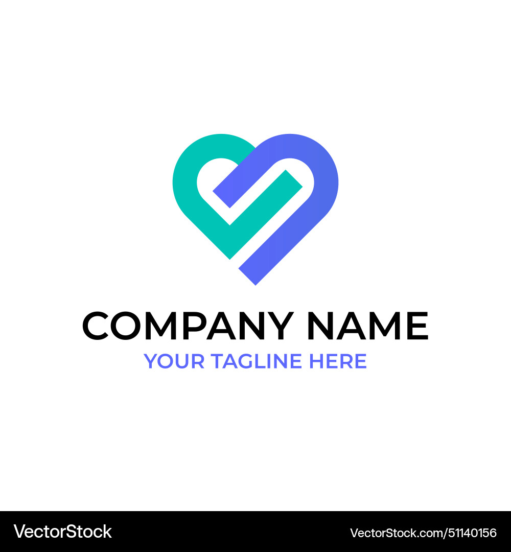 Heart connection love dating logo Royalty Free Vector Image