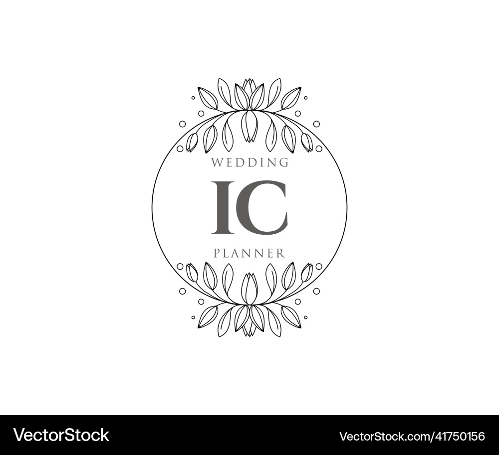 Ic initials letter wedding monogram logos Vector Image