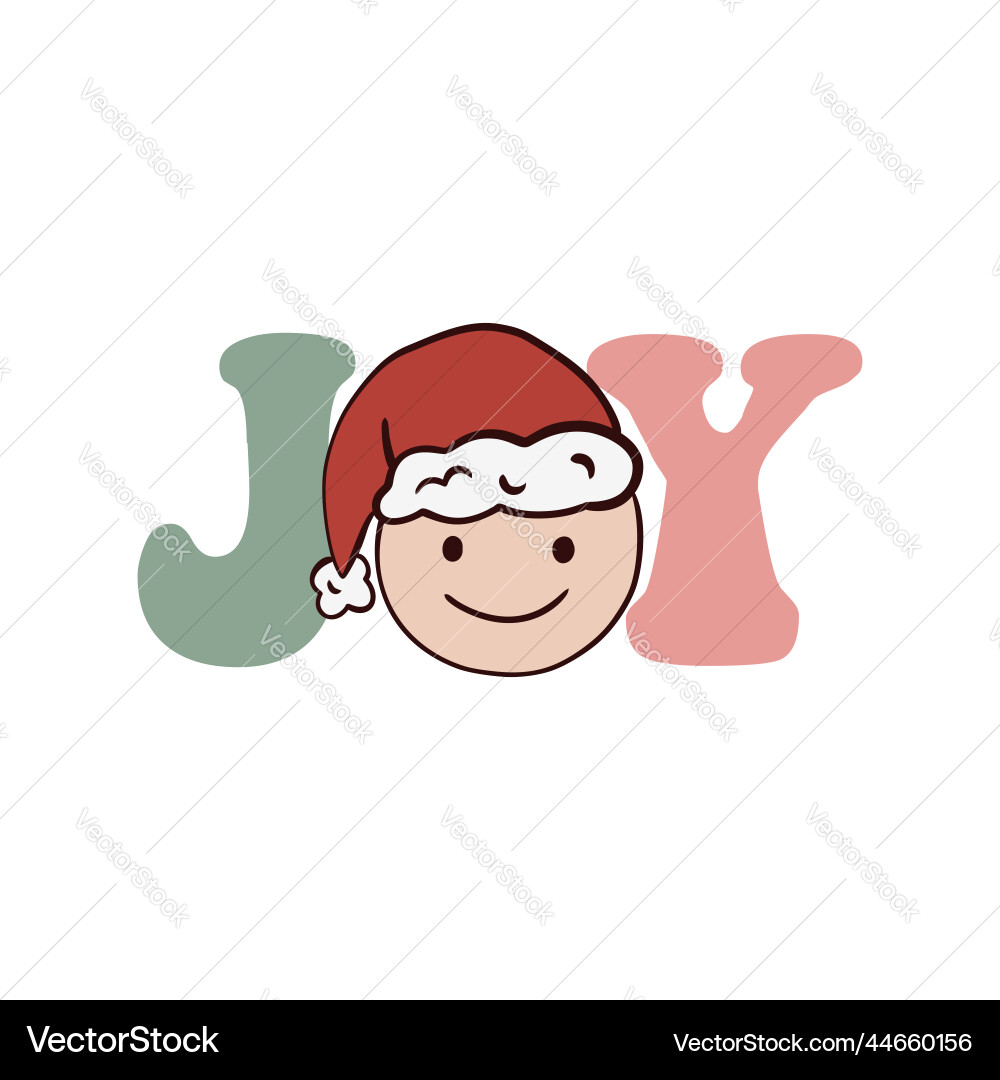 Joy groovy lettering sign Royalty Free Vector Image