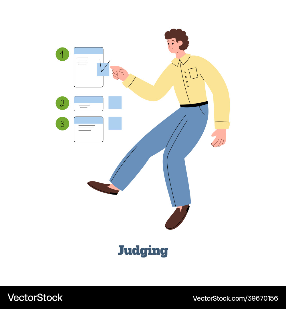 Judging person of mbti types or models flat Vector Image