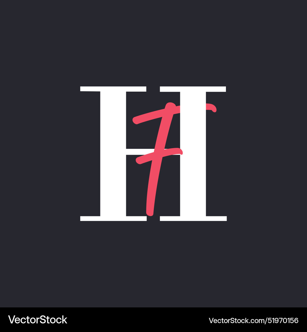Letter hf logo perfectly blended initials Vector Image