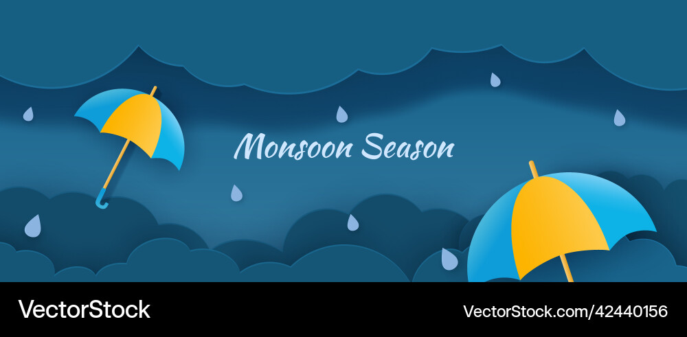 Poster template for great monsoon sale design Vector Image