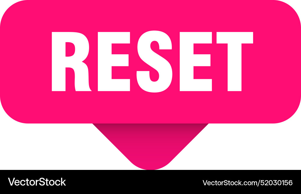 Reset sticker sign on transparent background Vector Image
