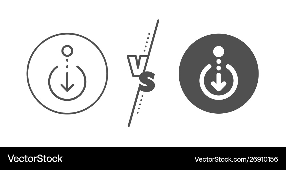 Scroll down arrow line icon scrolling screen sign Vector Image