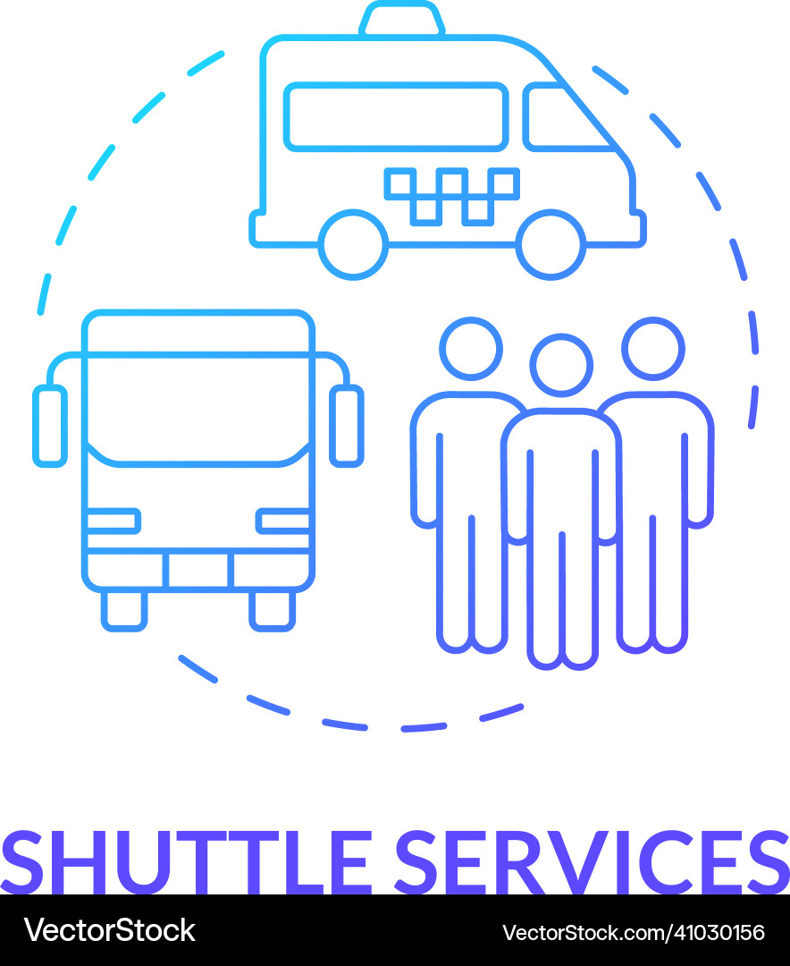 Shuttle services blue gradient concept icon Vector Image