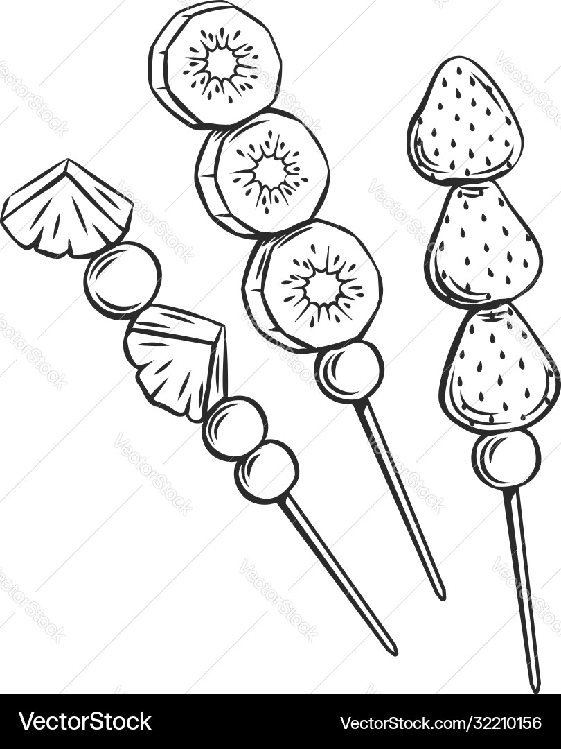 Tanghulu outline icon Royalty Free Vector Image