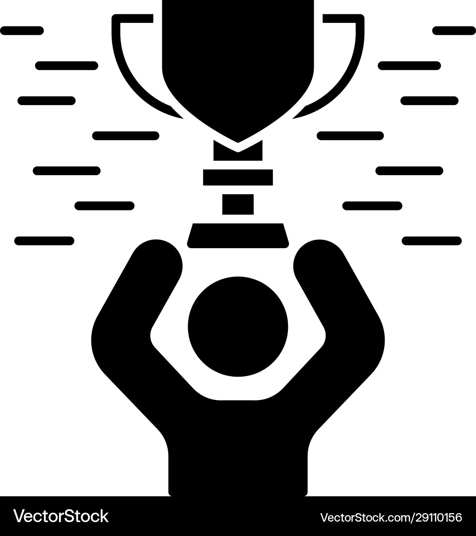 Tournament winning glyph icon Royalty Free Vector Image