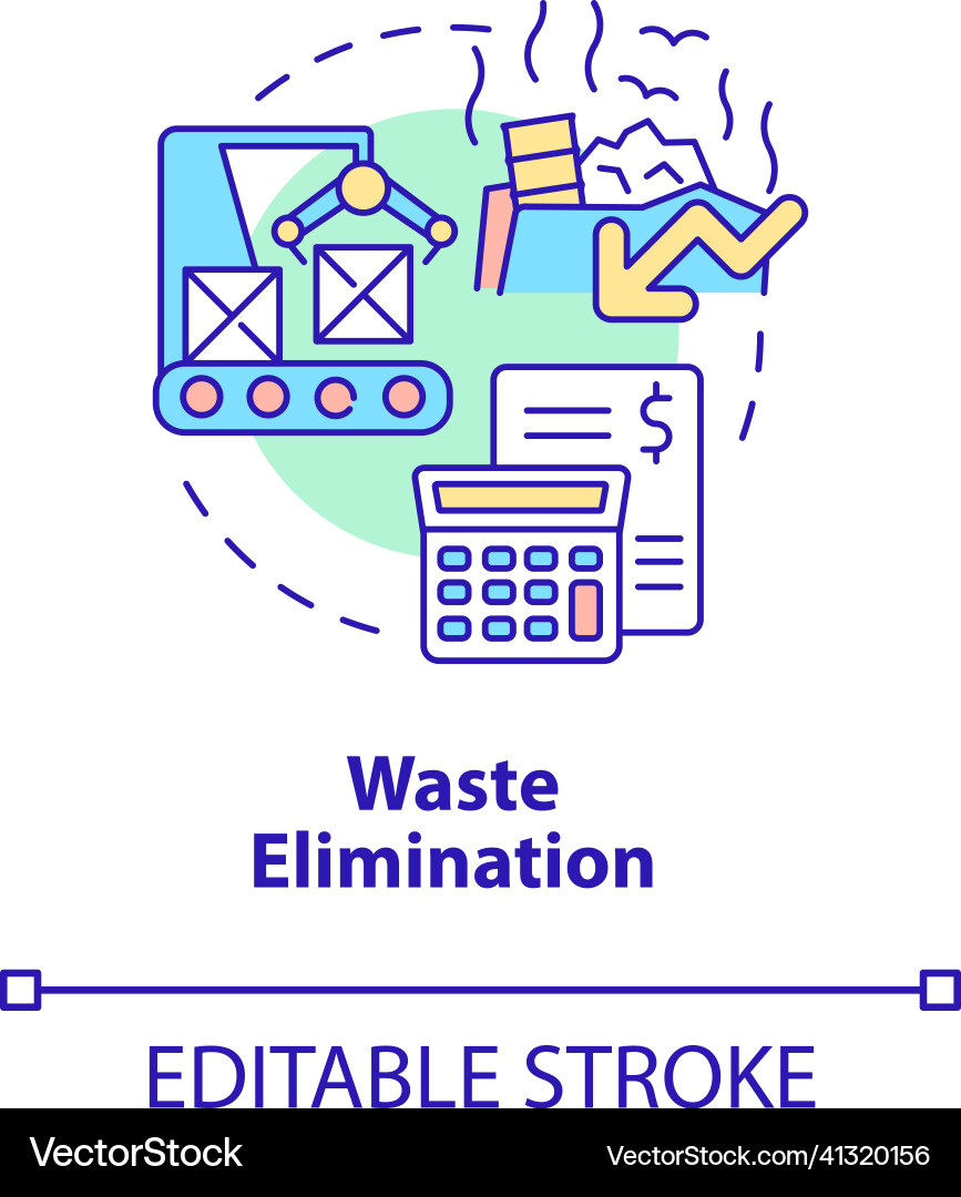 Waste elimination concept icon Royalty Free Vector Image