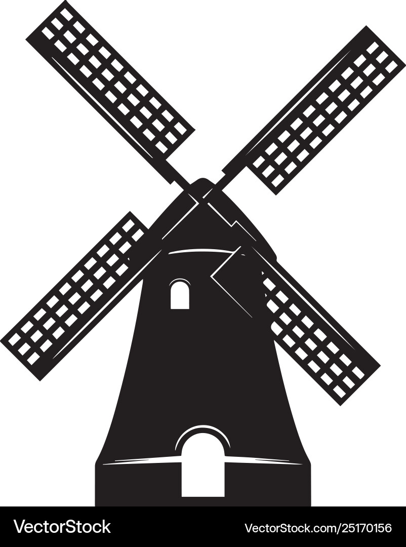 Windmill Royalty Free Vector Image - VectorStock