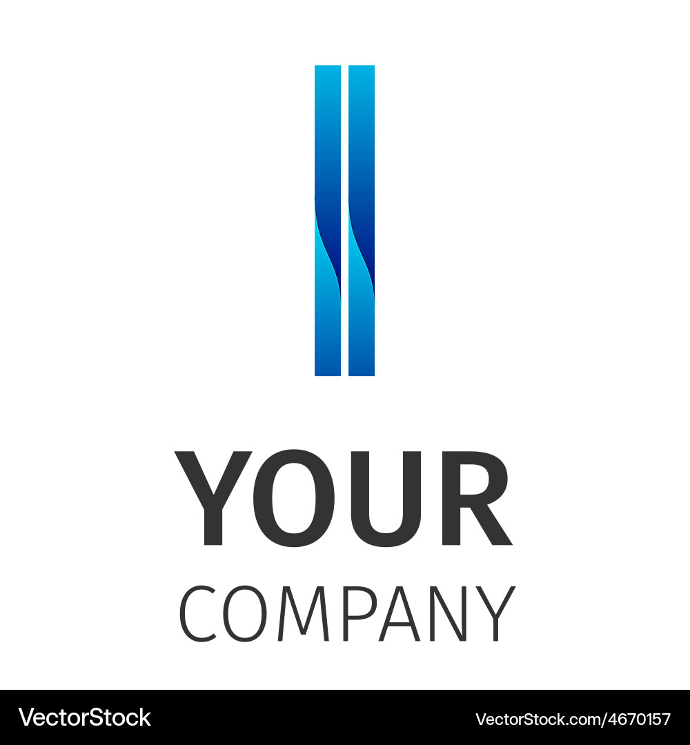 Abstract blue logo i Royalty Free Vector Image