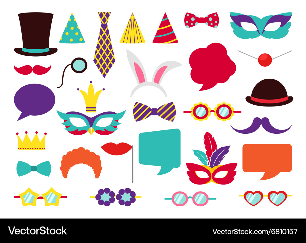 Birthday Party Photo Booth Props Royalty Free Vector Image