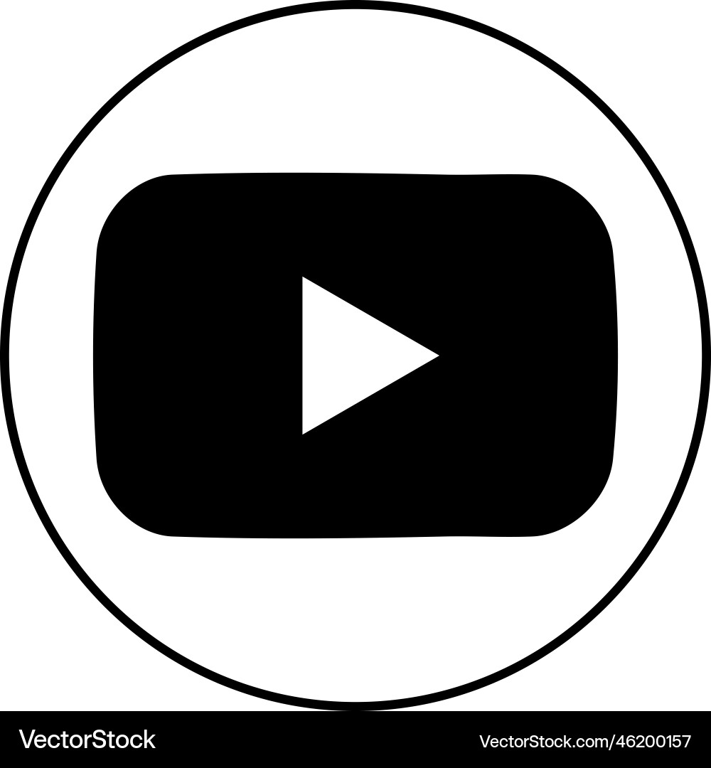 Youtube Logo Zwart Wit Vector Youtube Logo Youtube Social Media Icon