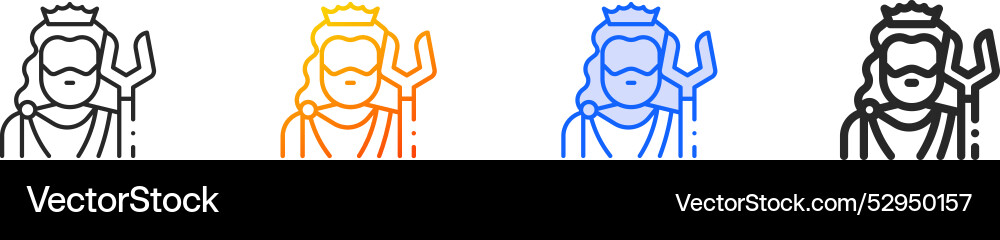 Hades iconthin linear gradient blue stroke Vector Image