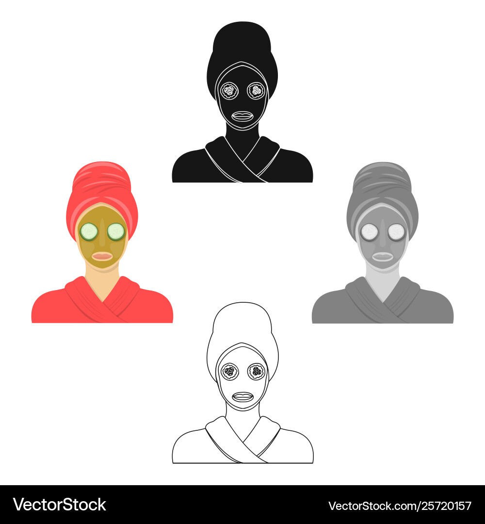 Mask single icon in cartoonblack stylemask Vector Image
