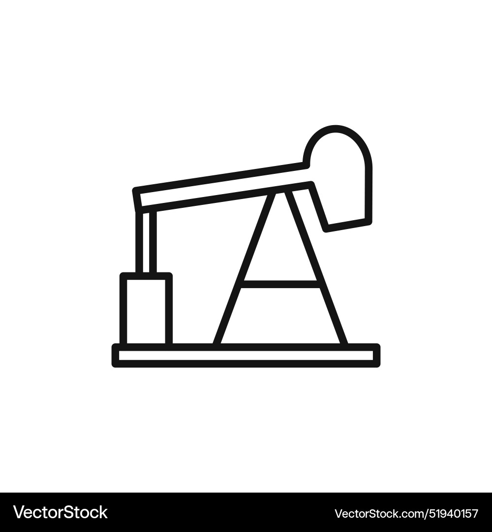 Pumpjack icon logo sign outline Royalty Free Vector Image