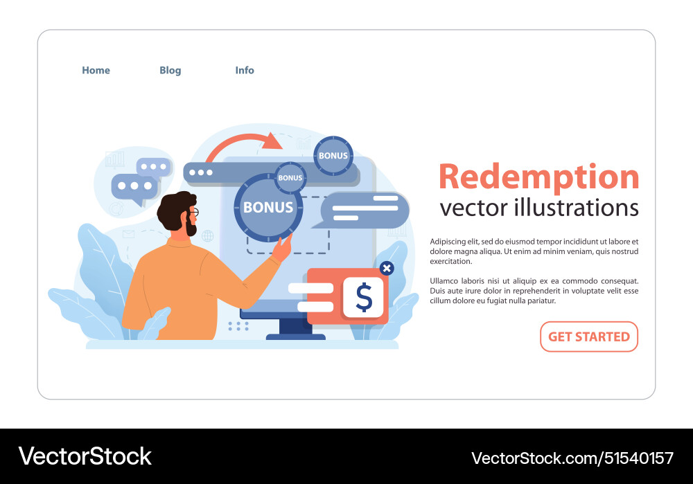 Redemption concept flat Royalty Free Vector Image