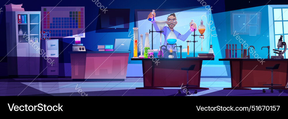 Scientist in medical research laboratory Vector Image